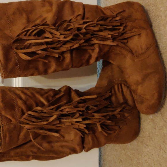 Shoes | Girls Brown Boots With Fringe | Poshmark